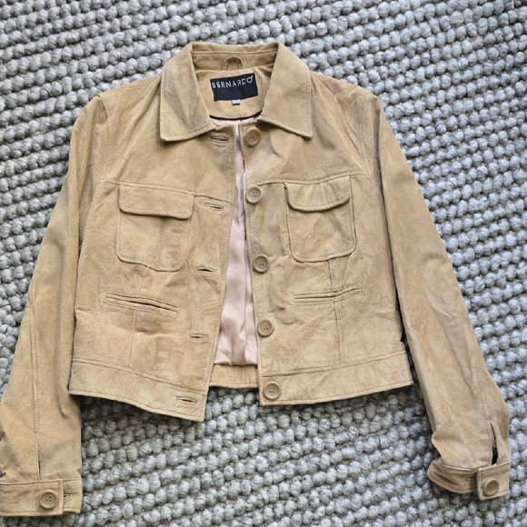 Bernardo | Jackets & Coats | Vintage Bernardo Neutral Tan Suede Cropped ...